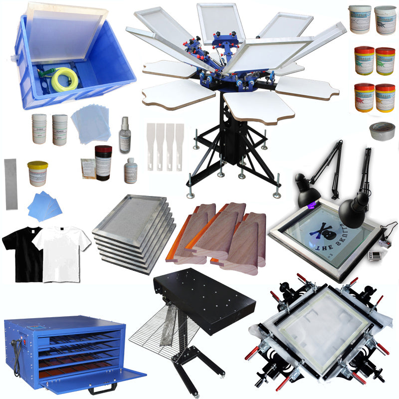 6 Color Silk Screen Printing Press 6 Station Full Set Starter Printing ...